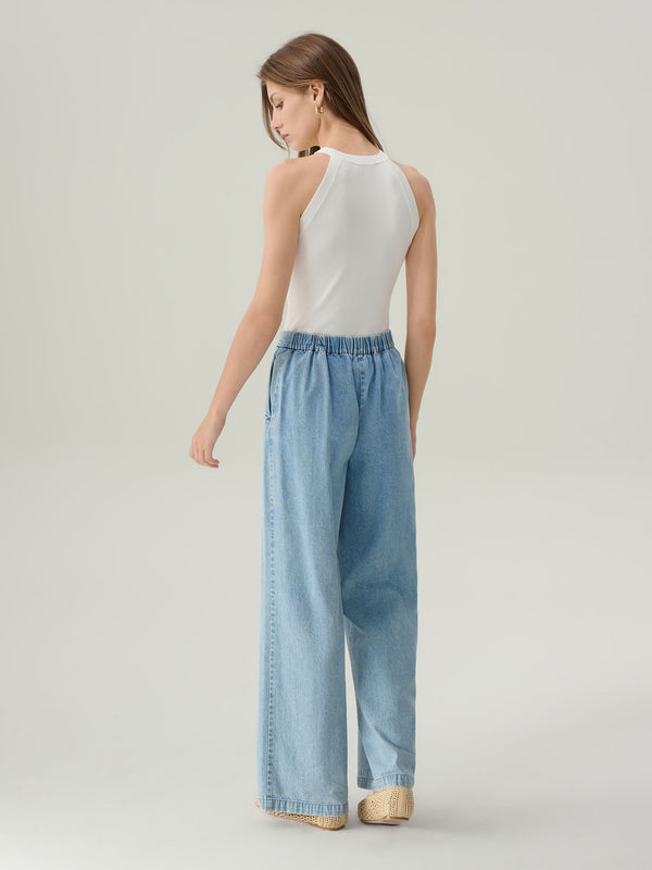 Adelaide Light Denim Wide Leg Jeans| Women's Designer Clothing ...