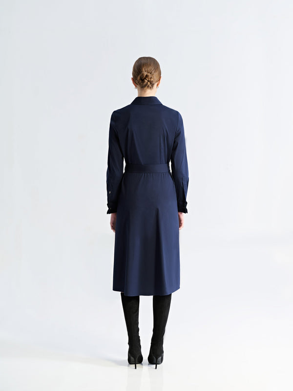 Designer Luna Shirt Dress in Ink | IDA+S